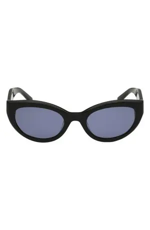 Abercrombie 52mm Cat Eye Sunglasses - Shiny Black/smoke Lens