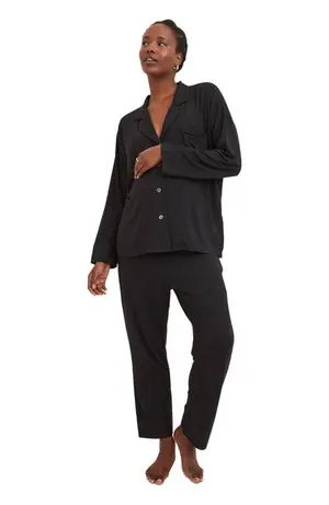Hatch Collection The Ultra Soft Jersey Pj Set - Black