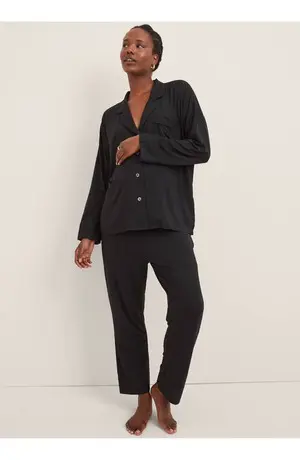 Hatch Collection The Ultra Soft Jersey Pj Set - Black