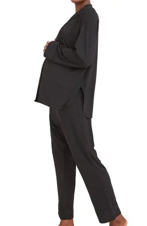 Hatch Collection The Ultra Soft Jersey Pj Set - Black