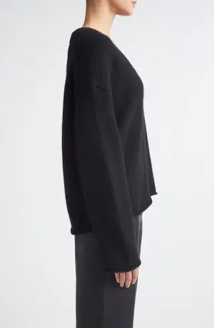 Loulou De Saison Derry Cashmere U-neck Sweater - Black