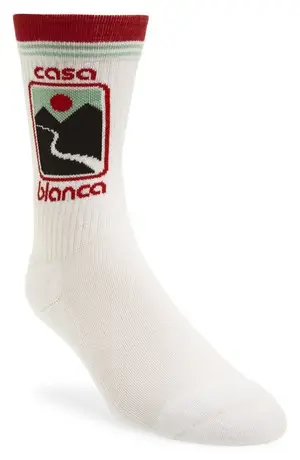 Casablanca Logo Crew Socks - Mountain Sunset Valley