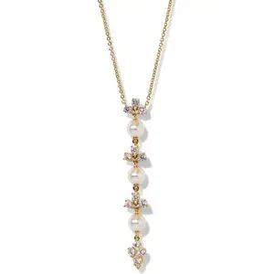 Nadri Faux Pearl Y-necklace - Gold