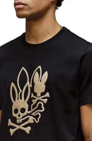 Psycho Bunny Aussie Appliqué Graphic T-shirt - Black