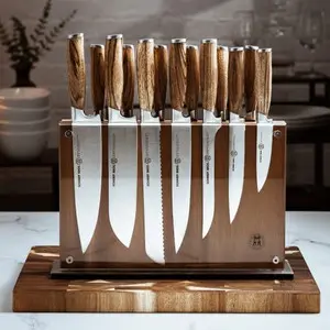 SCHMIDT BROTHERS CUTLERY Zebra Wood 7-piece Knife Block Set