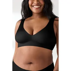 TRUE & CO True Body Sheen Unlined Wirefree Bralette Black