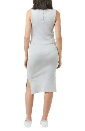 RIPE MATERNITY Sleeveless Mock Neck Layered Nursing Dress - Silver