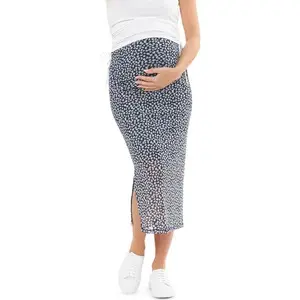 RIPE MATERNITY Printed Mesh Midi Skirt