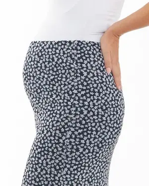 RIPE MATERNITY Printed Mesh Midi Skirt