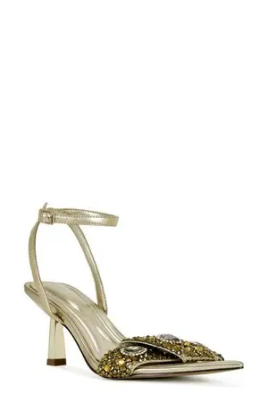 AZALEA WANG Mael Ankle Strap Sandal - Gold
