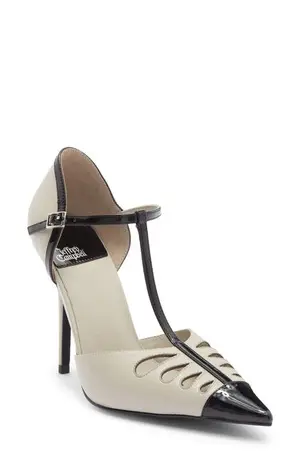 Jeffrey Campbell Nouvelle Pointed Toe Pump - Taupe/black Patent
