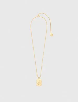 Maje Zirconium Zodiac Sign Plaque Chain Necklace - Scorpio