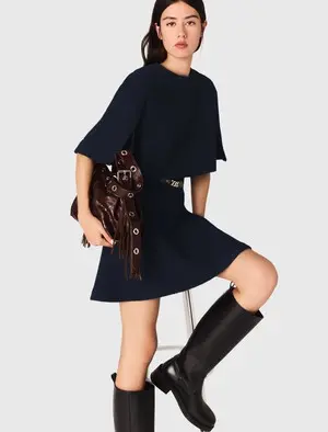 Maje Polyester 2-in-1 Tweed-effect Dress