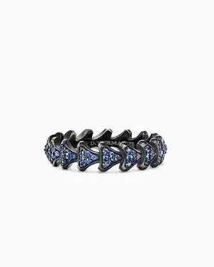 David Yurman Armory Band Ring In With Sapphires - Sapphire
