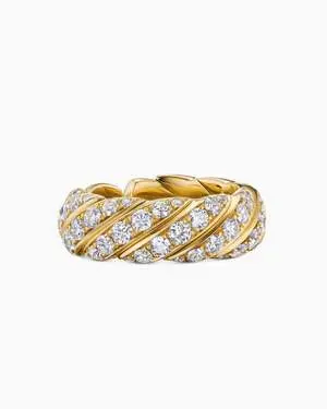 David Yurman Sculpted Cable Flex Band Ring - Diamond