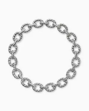 David Yurman Sculpted Cable Oval Link Necklace - All Sterling Silver