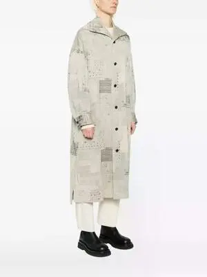 Y’s Patterned Buttoned Coat