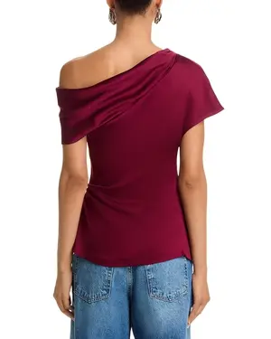 Simkhai Phoebe Draped Top - Cranberry