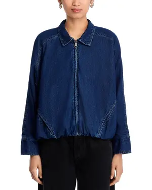 Steve Madden Denim Bubble Bomber Jacket