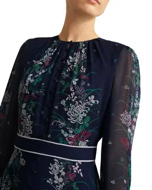 HOBBS LONDON Sia Silk Dress - Midnight
