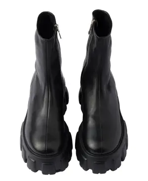 Prada Monolith Stretch Nappa Booties - Black