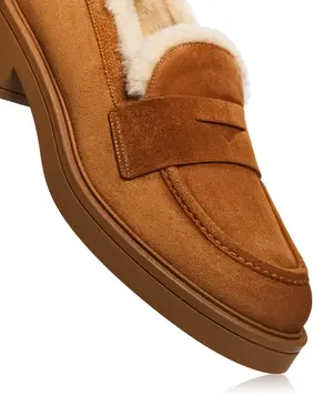 STUART WEITZMAN Celia Lite Shearling Lined Loafers - Doe
