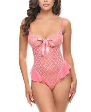 OH LA LA CHERI Aubrielle Sheer Teddy - Pink Lemonade