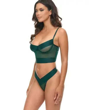 OH LA LA CHERI Gia Strappy Mesh Bustier Set