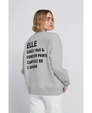 ELLE COLLECTION Graphic Sweatshirt - Grey