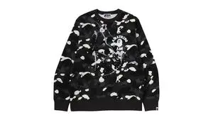 A BATHING APE City Camo Painting Crewneck Sweatshirt - Black