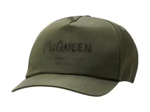 Alexander McQueen Grafitti Print Cap - Olive Green