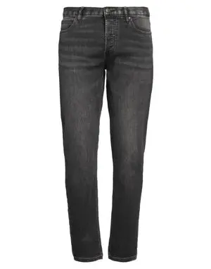 Hugo Jeans In Cotton Blend With Leather Trims - Black