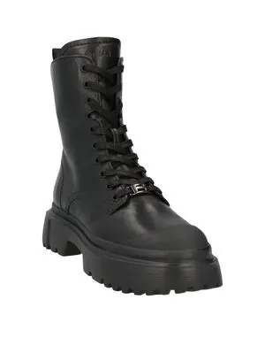 Hogan Leather Lace-up Combat Boots