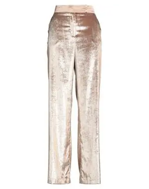 Peserico Straight-leg Pants With Velvet And Metallic Detailing - Sand