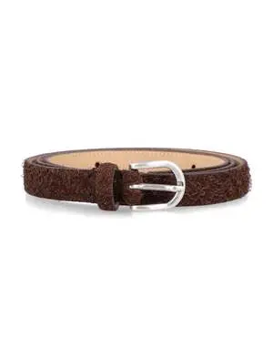 MFPEN Textured Leather Belt - Brown Fuzzy Suede