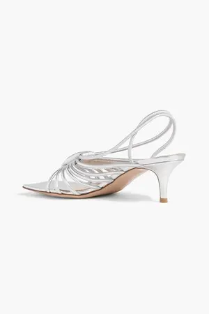GIANVITO ROSSI Hellen 55 Metallic Slingback Sandals