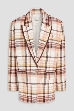 Zimmermann Checked Linen And Cotton-blend Blazer