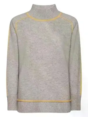ELENA MIRO` High-neck Sweater With Contrast Details