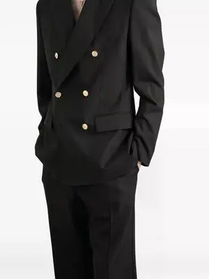 Dolce & Gabbana Martini-fit Gold-button Double-breasted Suit - Black