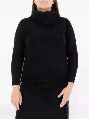ELENA MIRO` Cowl-neck Side-stripe Sweater