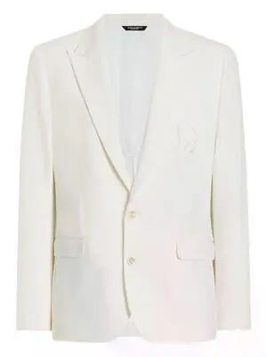 Dolce & Gabbana Embroidered Single-breasted Blazer - White