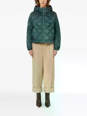 Max Mara Quilted Hooded Jacket - Green