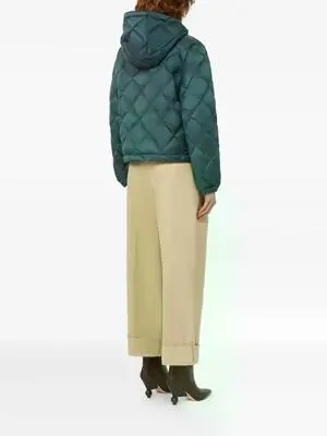 Max Mara Quilted Hooded Jacket - Green