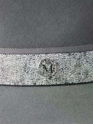 MAISON MICHEL Logo-plaque Wide-brim Hat - Grey