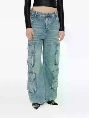 DIESEL® Multi-pocket Straight Leg Cargo Jeans - Blue