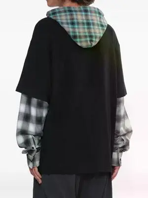 We11Done Cotton Sweatshirt With Plaid Inserts