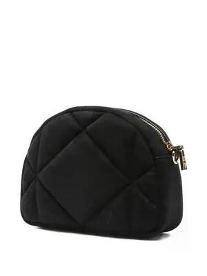 Moschino Quilted Cross Body Bag With Logo Plaque - Black