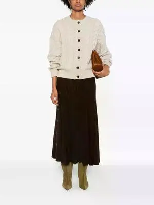 Eric Bompard Cable-knit Crew-neck Cardigan