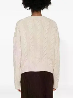 Eric Bompard Cable-knit Crew-neck Cardigan
