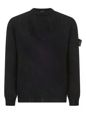 Stone Island Ribbed Crew-neck Sweater - Black